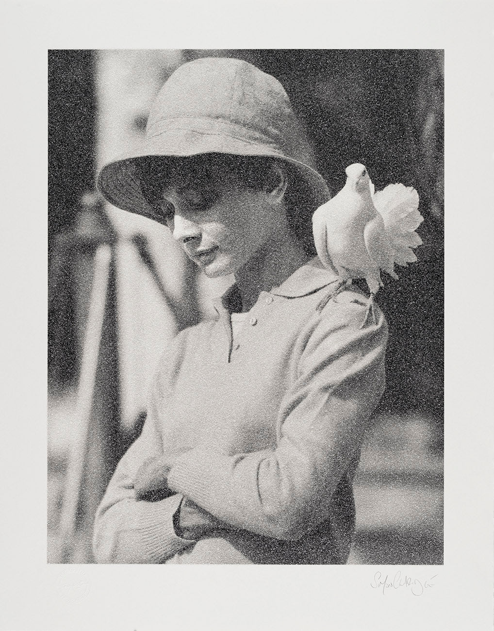 Hepburn with Dove - Silkscreen on paper | Simon Claridge