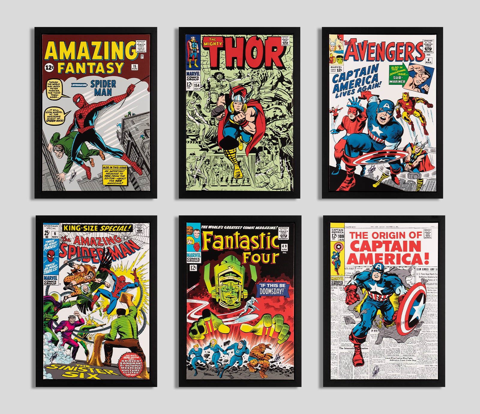 Marvel Superheroes 2022 - Framed Portfolio of 6 (Boxed Canvas) | Marvel