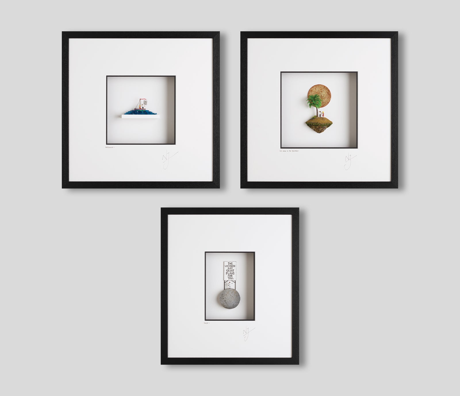 Set of three- No Man Is An Island/Trust/Patience | Nic Joly