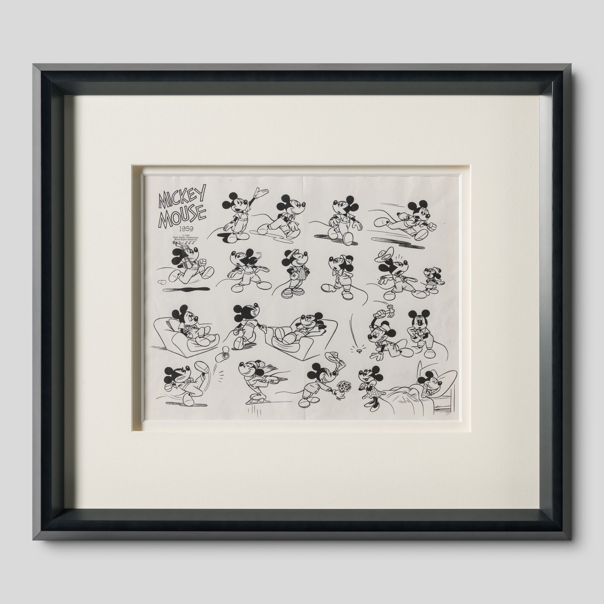 Mickey Mouse With Minnie Mouse Model Sheet (1959) | Disney Vintage